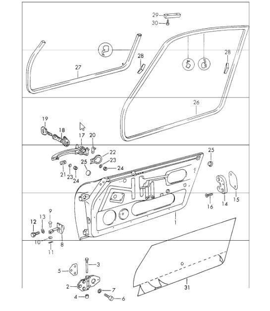 Porsche 911 Door Handle Set Complete PCG53106000 - PCG53106000 | Design 911