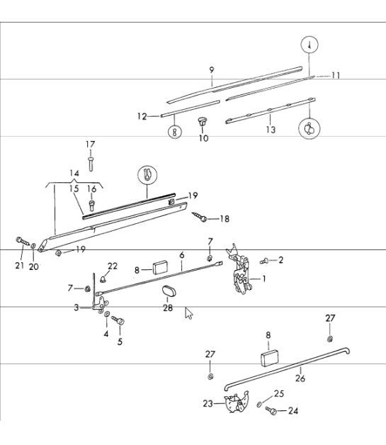Original Porsche 90153143141 90153143241 Door outer moulding trim in ...