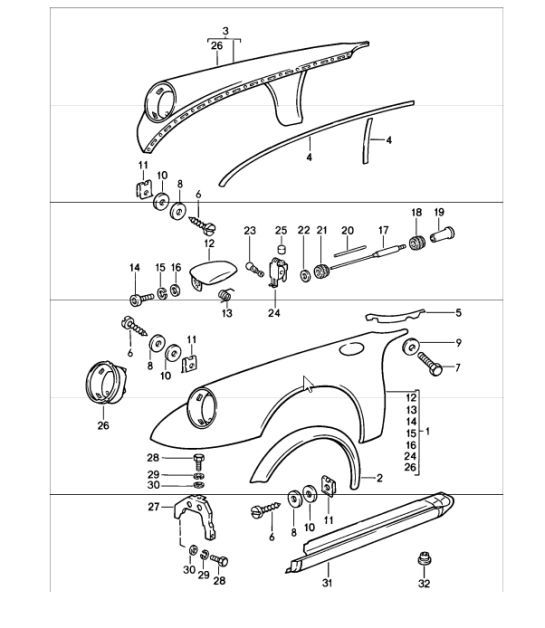Porsche 993 Gearbox Bracket Support Hexagon-Head Bolt Washer ...