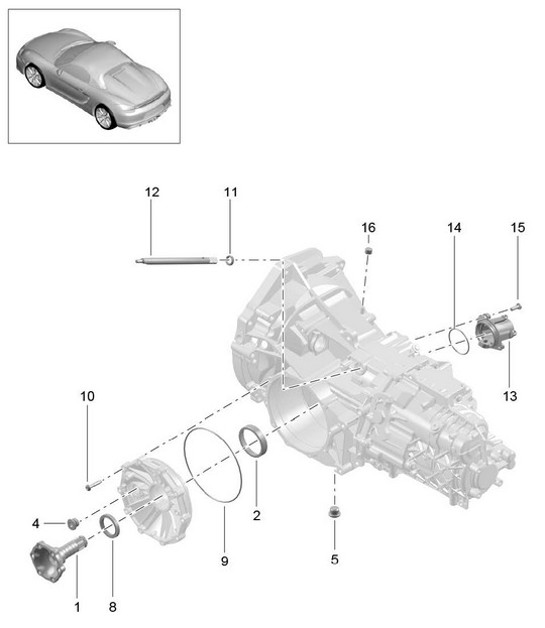 Manual gearbox / Individual parts (Model: G8120) 981.SP Boxster Spyder ...