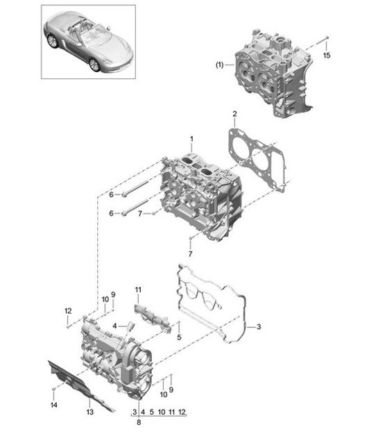 Cylinder head 718 (982) Boxster 2017>> - Porsche Parts Diagrams ...
