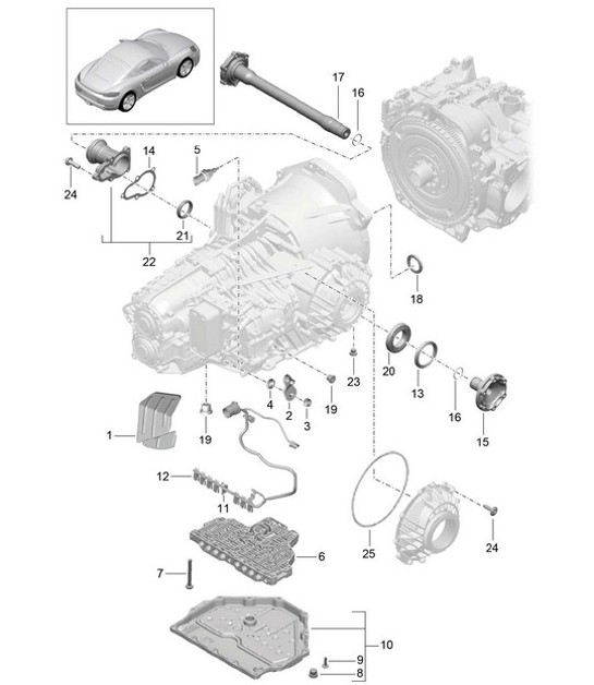 PDK - Gearbox / Individual parts (Model: CG210,CG240,CG270) 718C (982C ...