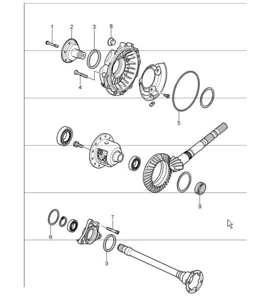 tiptronic differential, differential housing for 986 Boxster A86.00 ...