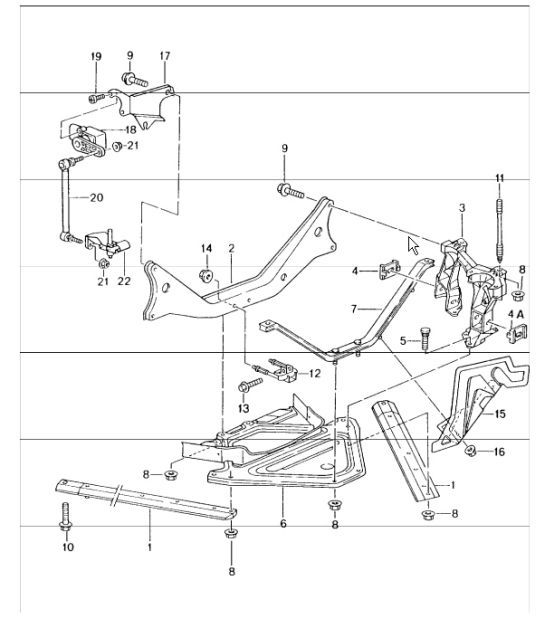 Porsche 986 Boxster Rear suspension side section 9863310510A ...