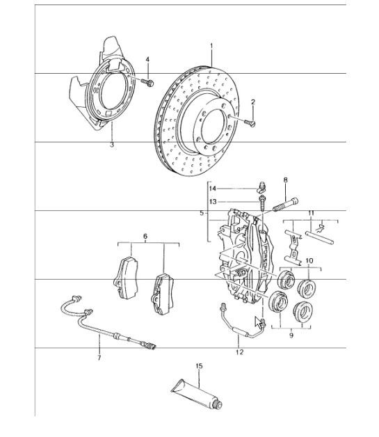disc brake rear axle 986 Boxster 1997-04 - Porsche Parts Diagrams ...