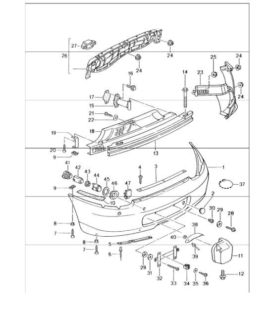 Reinforcement Bar Rear for Porsche Boxster 986 - 98650502100 | Design 911