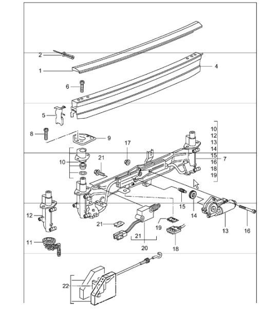 rear spoiler 986 Boxster 1997-04 - Porsche Parts Diagrams | Design 911