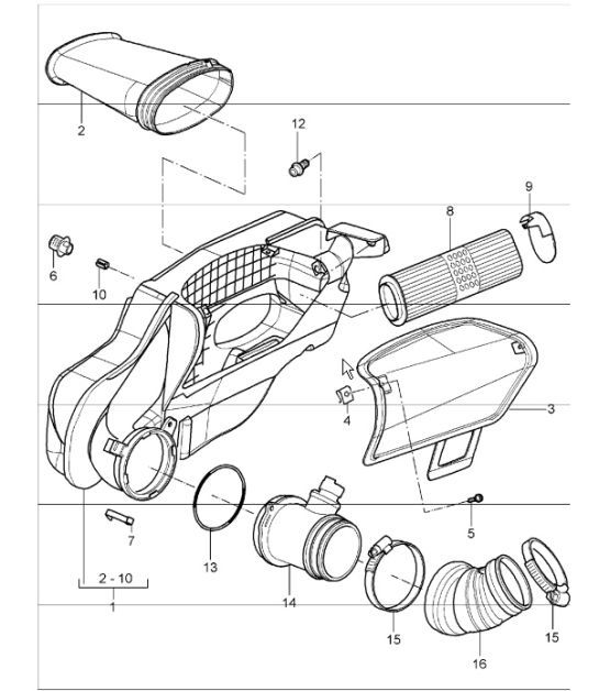 Porsche 987 Boxster Cayman Air Filter 98711013300 - 98711013301/1 ...