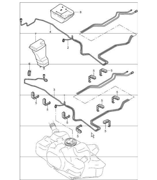 fuel system 987 Boxster / Boxster S 2005-08 - Porsche Parts Diagrams ...
