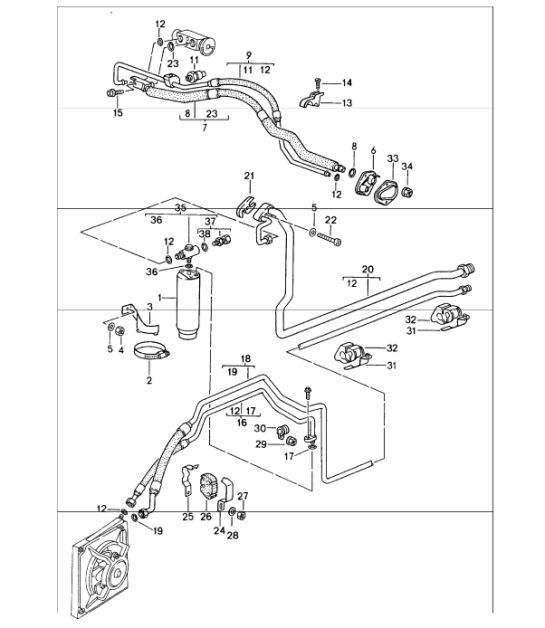 Air Conditioning (Air Con) Radiator Condenser Kit. Porsche 718 (982 ...
