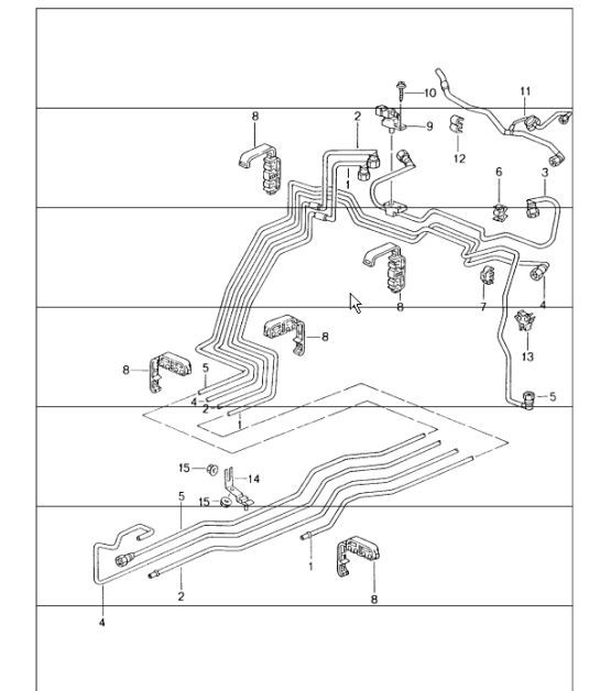 fuel system front 996 1998-05 - Porsche Parts Diagrams | Design 911