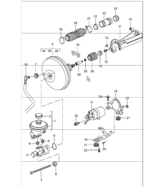 BREMBO M85017 Porsche 99635591000 Brake master cylinder for Porsche 996 ...
