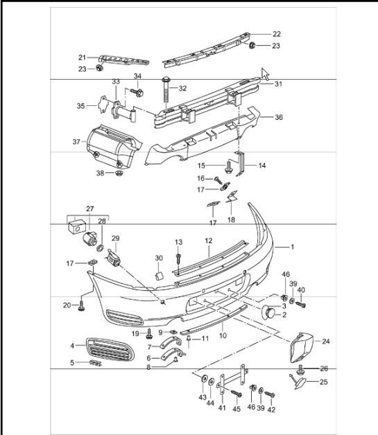 Porsche 996 Turbo Heat shield for rear bumper 99650547505 - 99650547505 ...