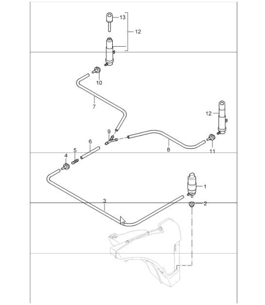headlight washer system (I288) 997.1 2005-08 - Porsche Parts Diagrams ...