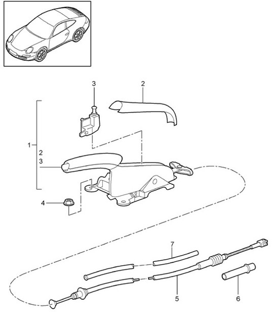 Handbrake / Actuator 997.2 Carrera 2009-12 - Porsche Parts Diagrams ...
