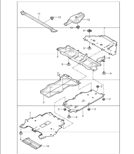 Porsche 997 Splash Shield Under Engine Front Duct 99757516101 ...