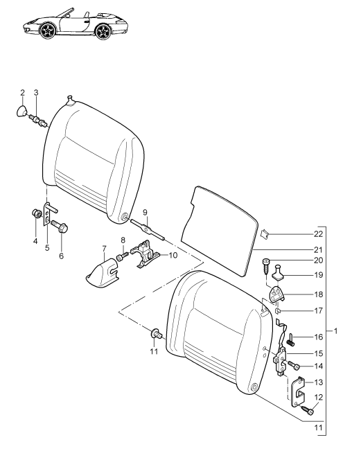 Porsche 996 Rear Seat Lever 9965223210101C 9965223220101C ...