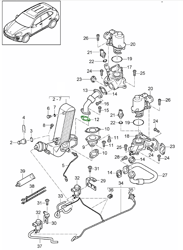Porsche 958 Cayenne Gasket for EGR valve pipe 95811114910 - 95811114910 ...