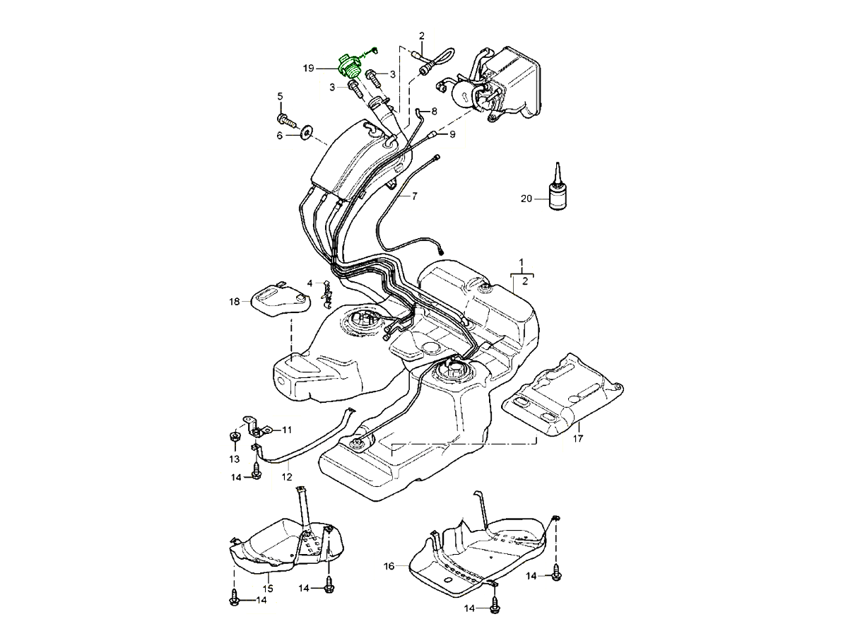 Porsche 955 957 Cayenne Fuel tank cap with retaining strap 95520124113 ...