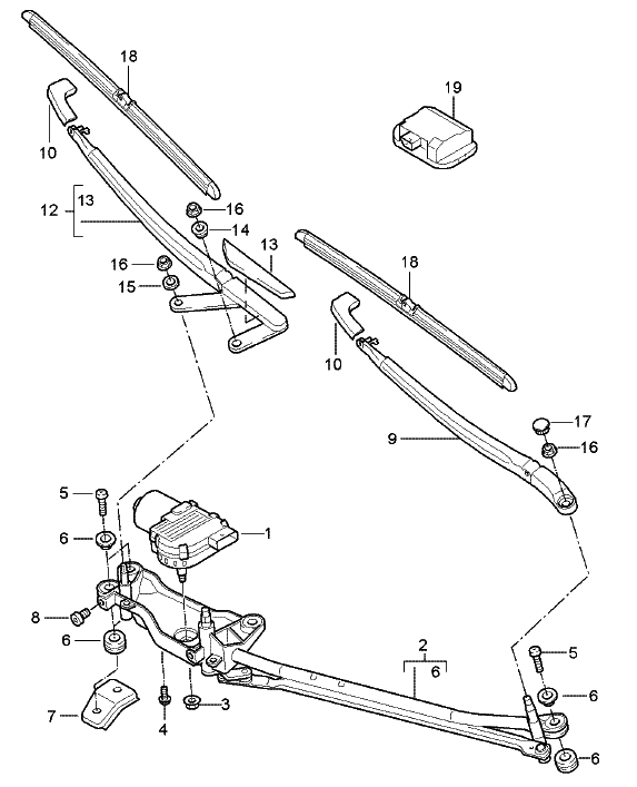 Wiper Blade FRONT. Porsche 955 / 957 Cayenne 95562893903 - 95562893903 ...