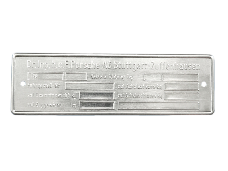 Porsche 911SC Chassis identification tag 00070110113 - 91170110111 ...