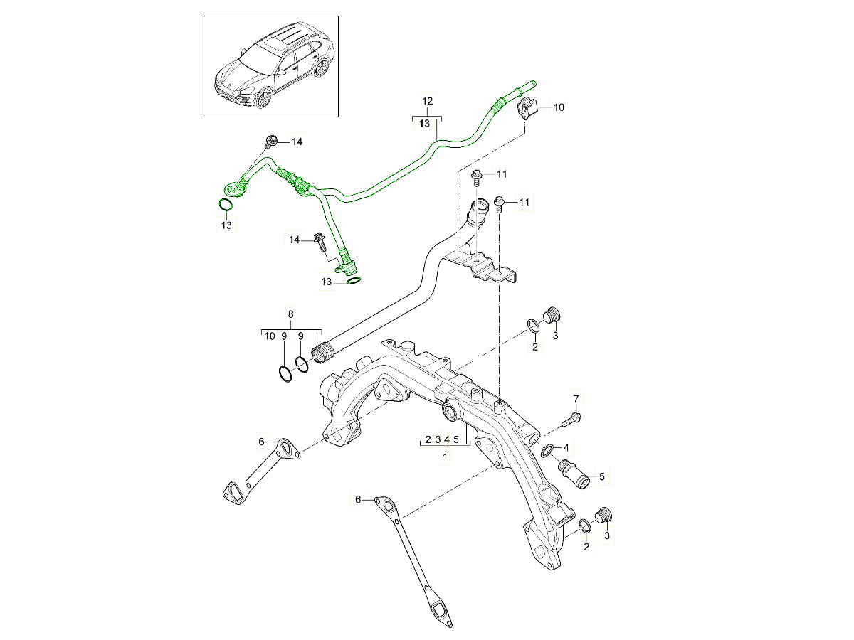 Porsche Engine coolant vent line 94610602660 - 94610602660 | Design 911