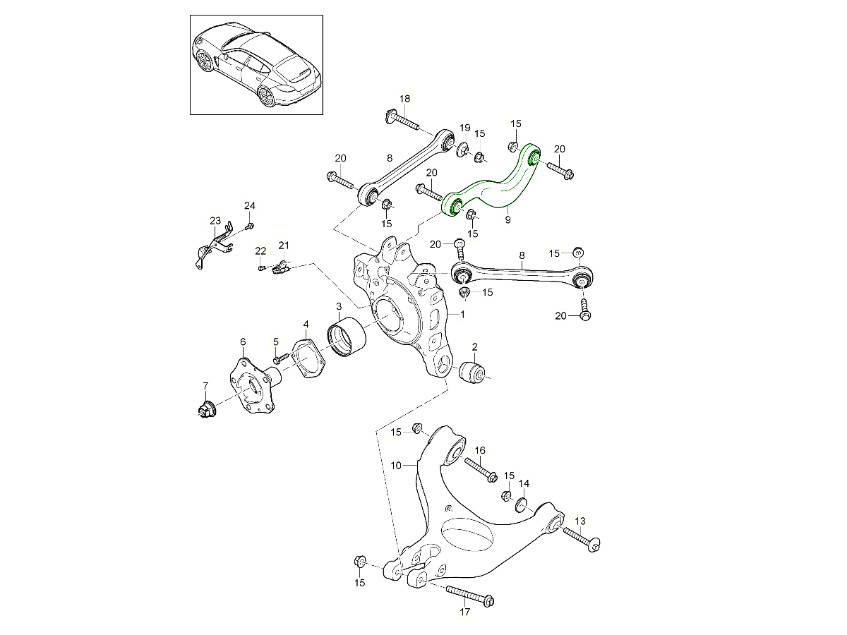 OE Match 97033104700 Rear Upper Control Arm – Porsche Panamera 970 ...