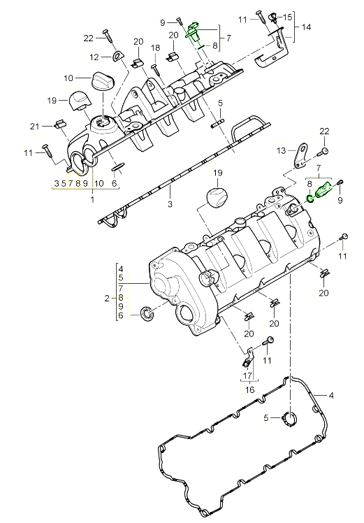 Camshaft position sensor (Hall sender). Porsche 957 Cayenne 4.8L / 958 ...