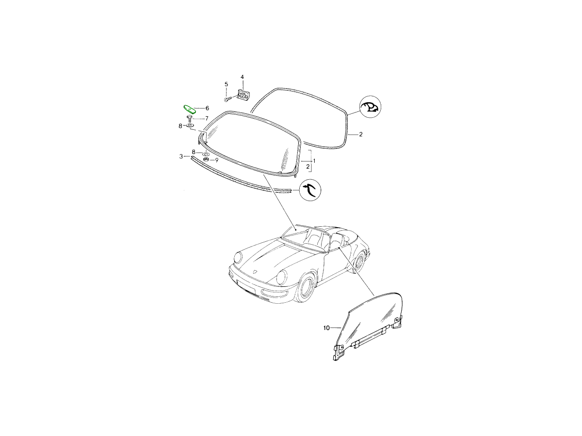 Dashboard Trim Piece - Covers Front Screen Mounting Bolt. Porsche 964 ...