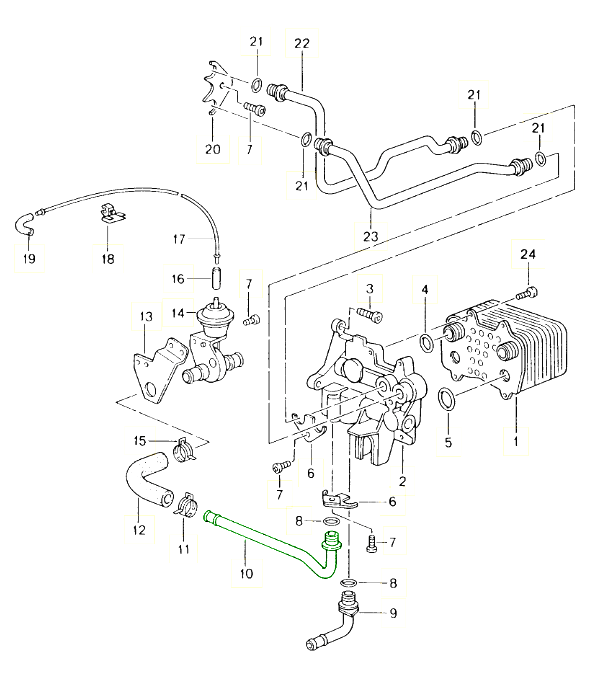 Coolant Hose, Feed. Porsche 996 >>2001 99630707502 99630707503 ...