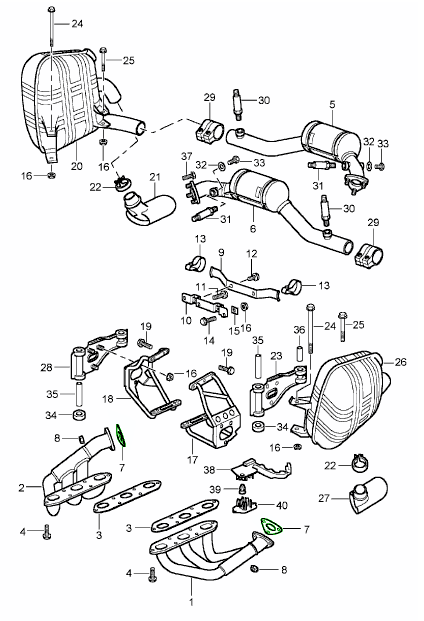 OE Match 99611311300 Exhaust Gasket – Porsche 986 Boxster Manifold to ...