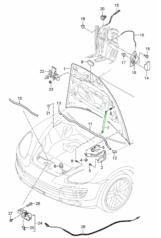 Buy Porsche Cayenne 92A (958) 2010-2017 Front Lid Damper | Design 911