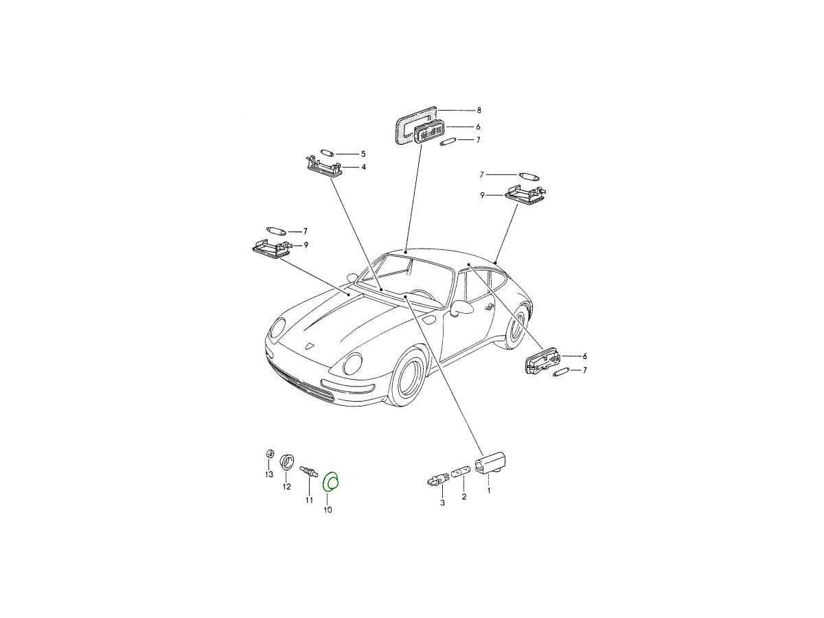 OE Match 99361360200 Door Contact Switch Cap – Porsche 911 / 964 / 993 ...