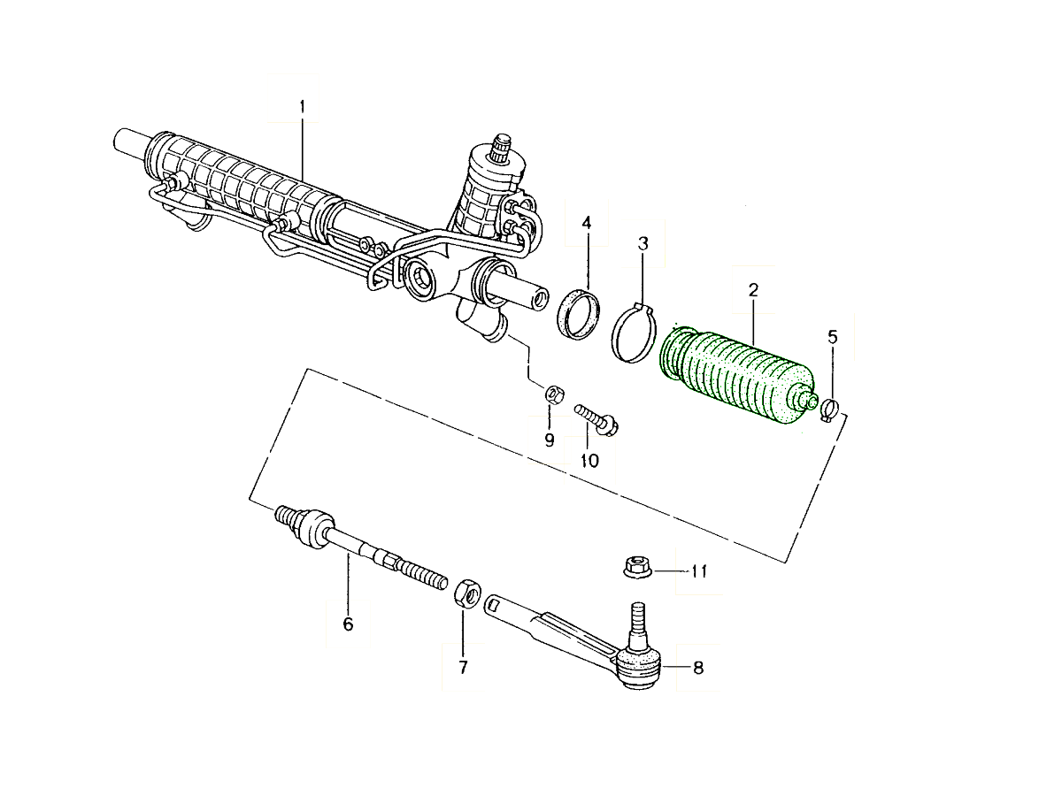 Steering rack gaiter. Porsche 986 / 996 / 996GT3 99634719102 ...