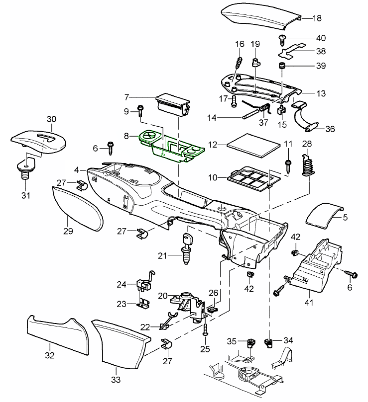 Porsche 996 986 Boxster Ashtray Lacquered 99655209502C53 ...