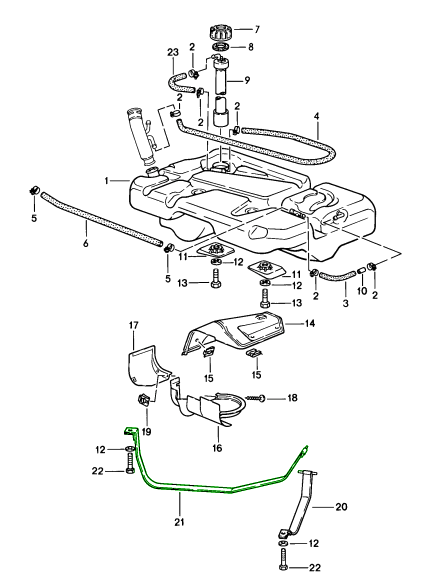 Porsche 944 Fuel tank restraining strap 95120131201 - 95120131201 ...