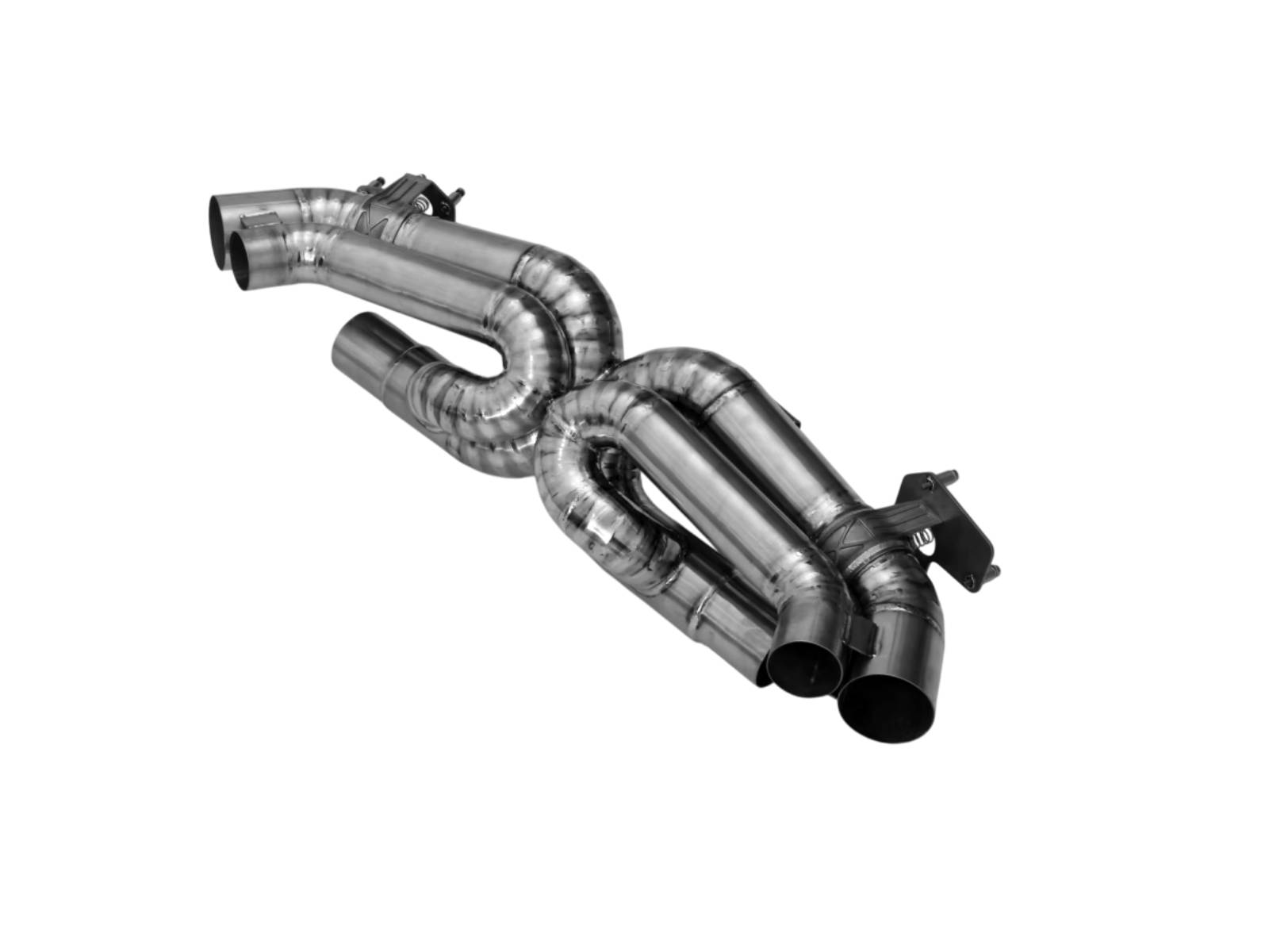 Sports exhaust silencer valved bypass x pipe titanium. Porsche 992 / ...