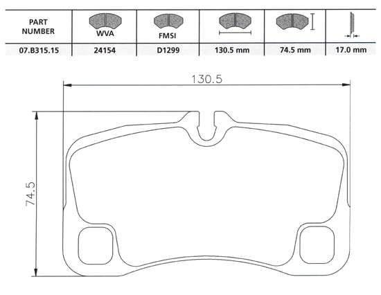 Brembo 07.B315.15 Sport brake pads 99735294901 99735294701 99735294792 ...