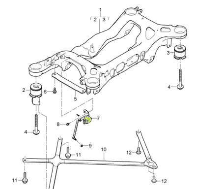 Self levelling sensor with linkage, Rear. Porsche 970 Panamera ...
