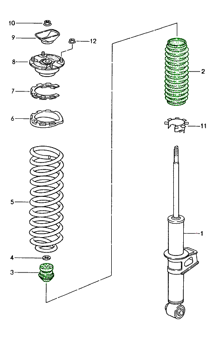Porsche 993 Shock Absorber Additional Spring 99333310500 - 99333310500/ ...