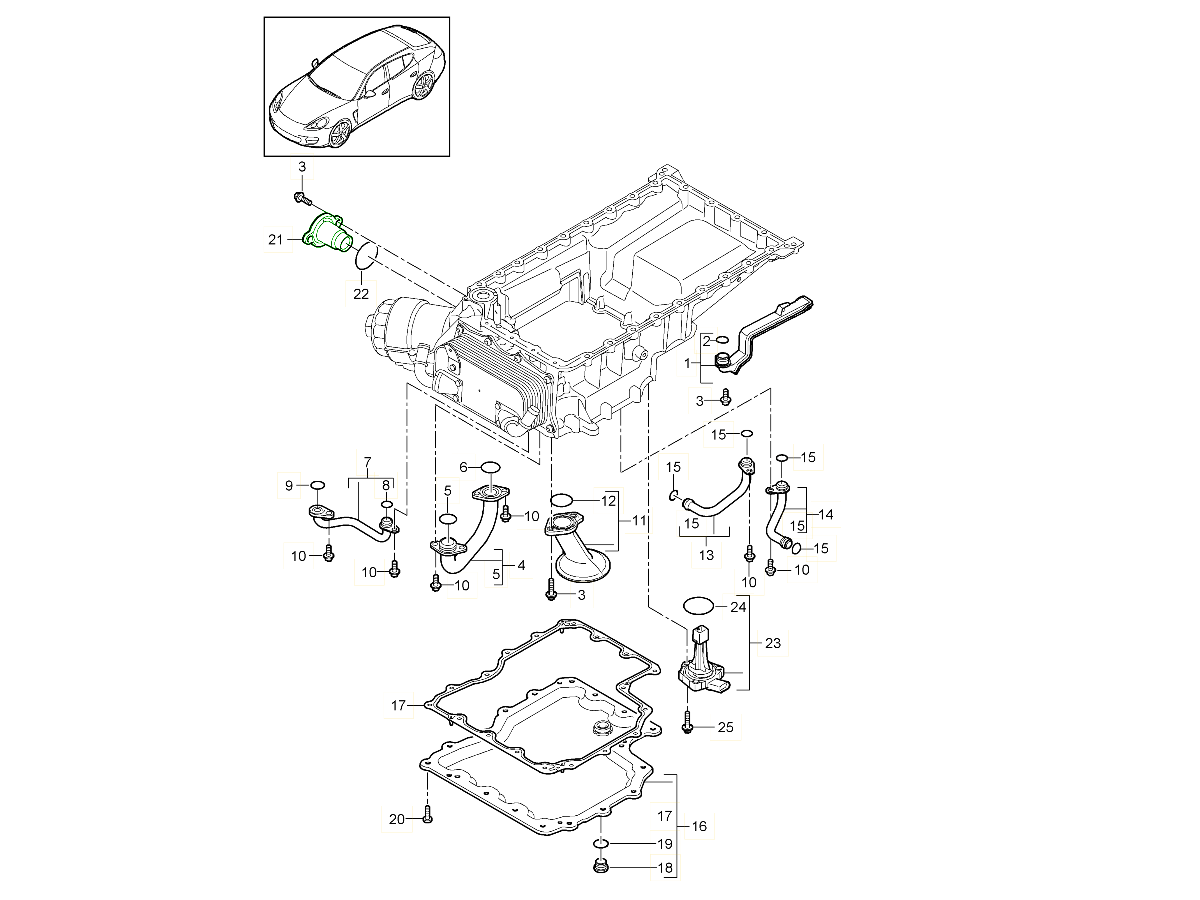 Porsche Cayenne Panamera Flange for oil sump 94810731320 - 94810731320 ...