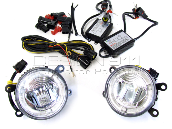 Front Fog Lamps Clear LED with DRL (Daytime Running Lights). Porsche ...