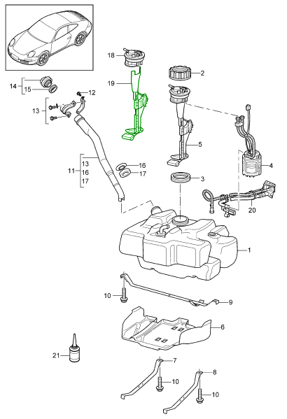 Porsche 997 Tank gauge without flange 99762083102 - 99762083103 ...
