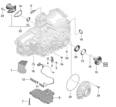 Radial shaft seal gearshift lever 10x15x5. Porsche 718 / 971 Panamera ...