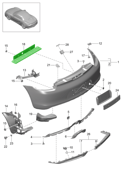 Porsche 991 Rear Bumper Heat Protection 99150547100 - 99150547100 ...