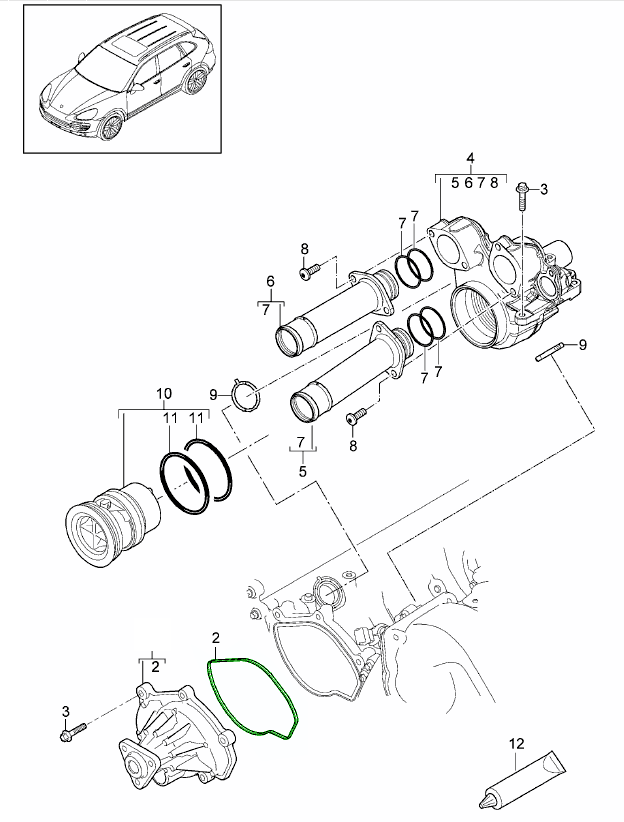Porsche Cayenne Macan Panamera Water Pump 94810653300 - 94810653300 ...