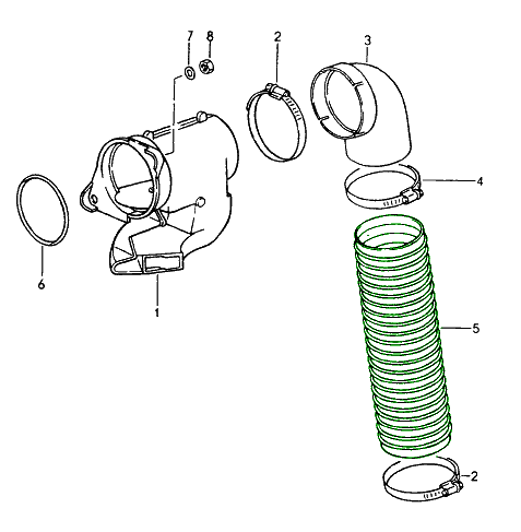 Porsche 96457278500 Heater hose to air flap for Porsche 964 ...