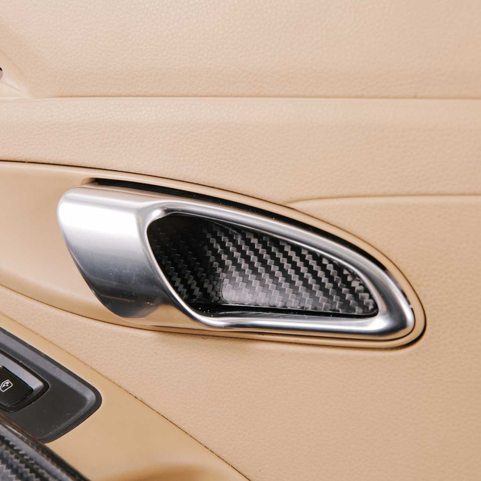 Carbon fibre interior door handle backing plate. Porsche 991 / 981 / 718 - I119 | Design 911