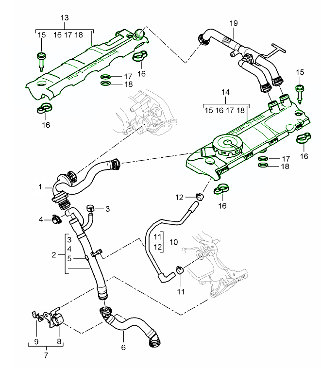 Porsche Cayenne Air / Oil Separator 94810723602 - 94810723501 | Design 911