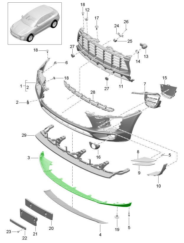 Porsche Lower Spoilers, Undertrays & Corner Trims | Aerodynamic Body ...